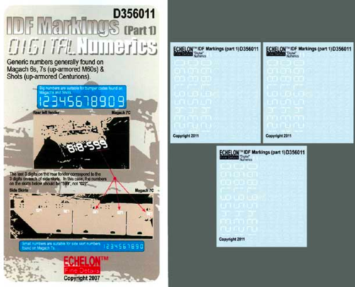 Echelon Fine Details D356011 IDF Markings Part 1 Digital Numerics