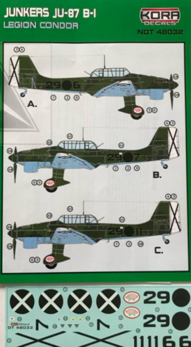 Kora Models NDT48032 Junkers Ju-87B-1 Legion Condor