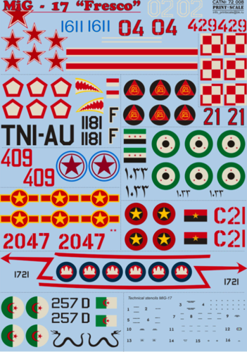 Print Scale 72-008 Mig-17 " Fresco"
