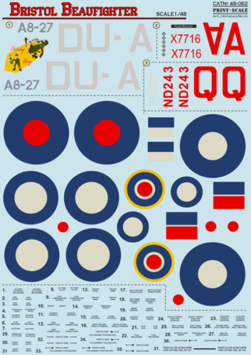 Print Scale 48-062 Bristol Beaufighter