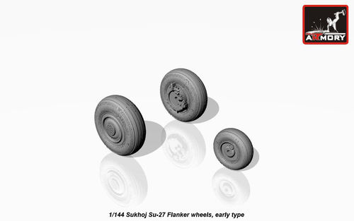 Armory Models Group AW14005 Sukhoj Su-27 Flanker wheels, early type hubs