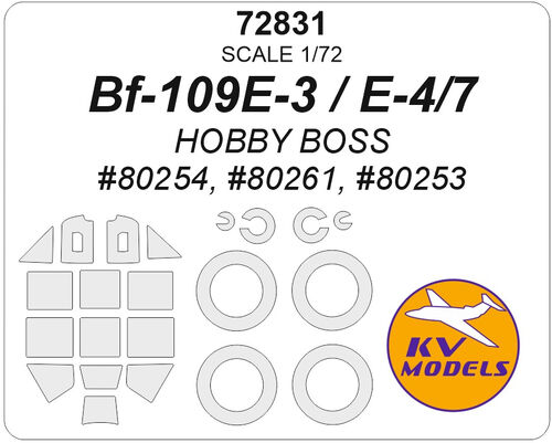 KV Models 72831 Messerschmitt Bf-109 E-4/7 and E-3 - Painting Masks (for Hobby Boss 80254 / 80261 and 80253 Kits)