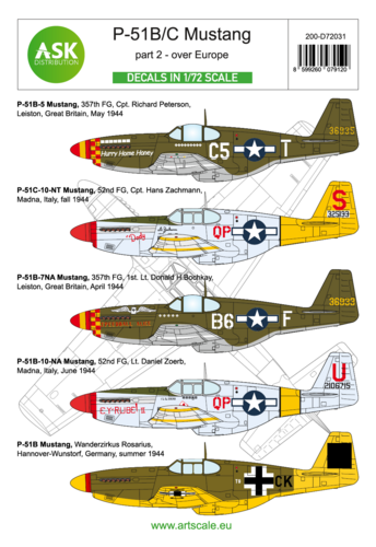 Art Scale Kit D72031 P-51B/C Mustang Part 2 - Over Europe