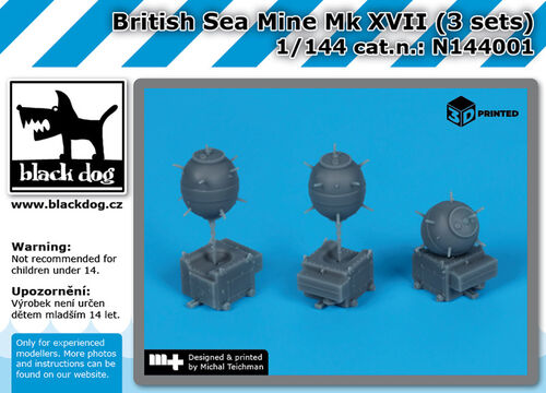 Black Dog N144001 British Sea Mine Mk XVII (3pcs)