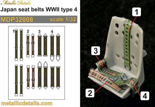 Metallic Details P32008 Japanese WWII Seat Belts Type 4