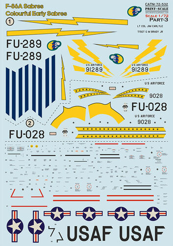 Print Scale 72-532 North American F-86 A Sabres - Colourful Early Sabres (Part 3)