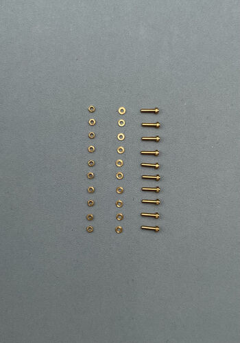 CNC Micro Turning E35227 Brass Bolt Set 2 - Diameter 0,6 mm / Hexagon 1 mm (30 brass parts)