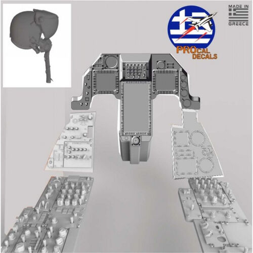 Procal Decals R004 General Dynamics F-16 Cockpit Viper - Cockpit Conversion Set and JHMCS Helmet (for Italier Kits)
