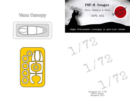 DEAD Design Models CM72031 F9F-8 Cougar Vacu Canopy And Mask (For Hasegawa Kits)