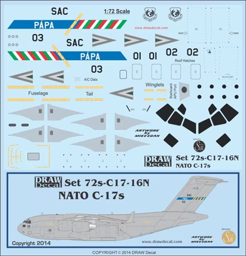 Draw Decal 72-C17-16N Boeing C-17 Globemaster III - NATO Decals
