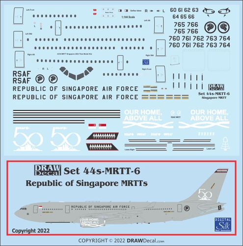 Draw Decal 44-MRTT-06 Airbus A330 MRTT - Republic of Singapore Air Force