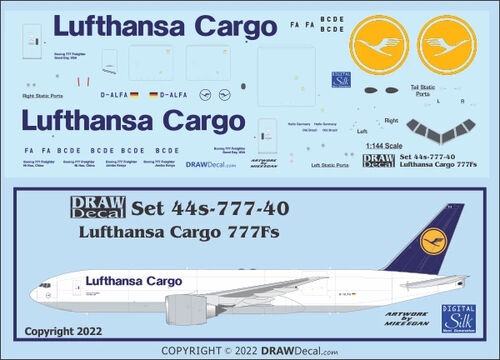 Draw Decal 44-777-40 Boeing 777F - Lufthansa Cargo