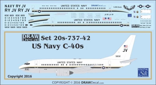 Draw Decal 20-737-42 C-40 A- US Navy Decals