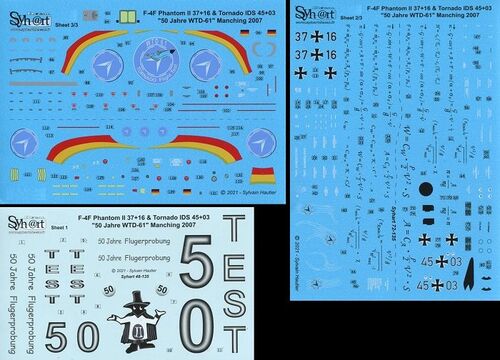 Syhart Decal 48-135 F-4F Phantom II 37 Plus 16 And Tornado IDS 45 Plus 03 '50 Jahre WTD-61' 2007