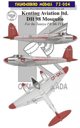 Thunderbird Models 72004 de Havilland FB Mk.VI Mosquito - Kenting Aviation Limited Decals (for Tamiya kits)