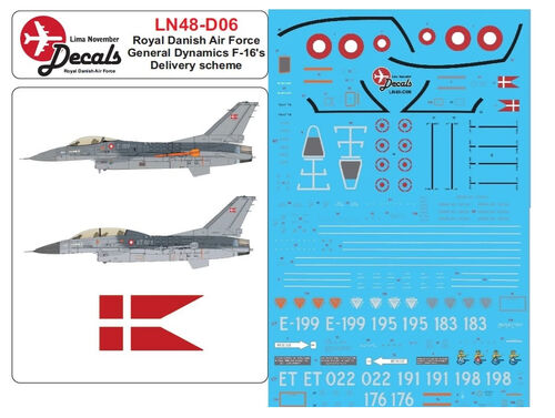 Lima November Decals 48-D06 Royal Danish Air Force F-16 - First Scheme (1980-2002)