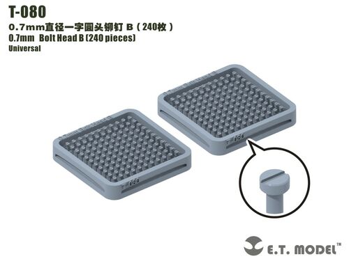 ET Model T-080 0.7 mm Bolt Head B (240 pieces)