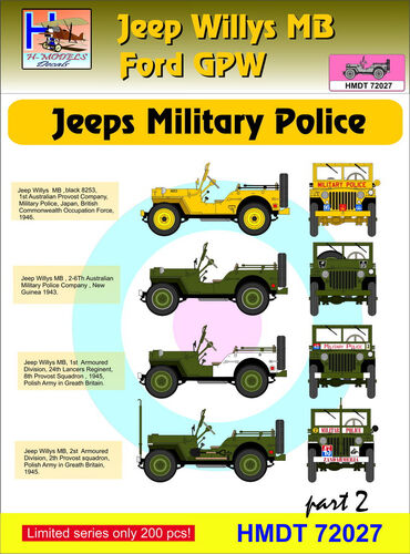 H-Model Decals T72027 Willys Jeep MB/Ford GPW: Military Police (Part 2)
