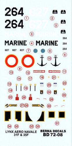 Berna Decals 72008 Westland Lynx HAS.2 (2 schemes)