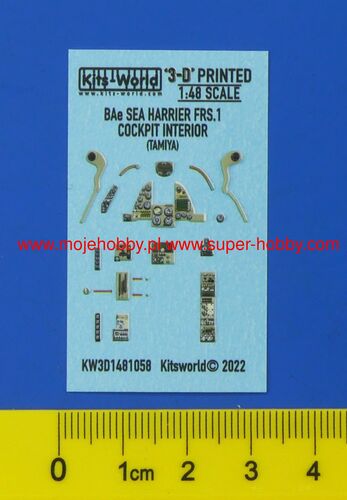 Kits World 3D1481058 BAe Sea Harrier FRS.1 (screens off) 3D Full colour Instrument Panels (for Tamiya kits)