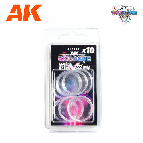 AK-Interactive 1113 CLEAR HOLLOW BASE 32mm - 10 units
