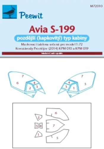 Peewit 72010 Canopy mask for Avia S-199 late KP