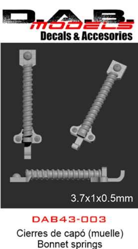 DAB Models 43-003XX Bonnet spring 30 units