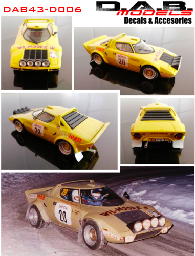 DAB Models 43-DEC006 Lancia Stratos Wil Moore Rally Vall d’aosta 1977 Ettore Masnata