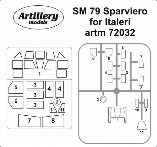 ARTILLERY Models 72032 SM 79 Sparviero for Italeri