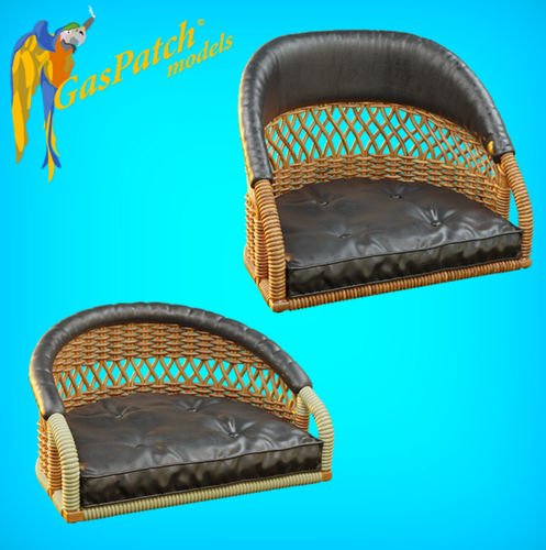 Gaspatch Models 22-32250 British Wicker Seat Perforated Back – Short leather frame ,Tall Big leather pad