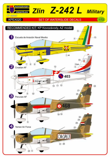 Kovozavody Prostejov KPEX020 Z-242L Military 4x decal