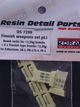 Kora Models DS7299 Finnish weapons set I - Racks with 8x12,5kg bombs