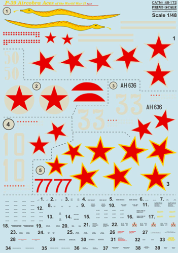 Print Scale 48-172 P-39 Aircobra Aces of the World War II Part 1