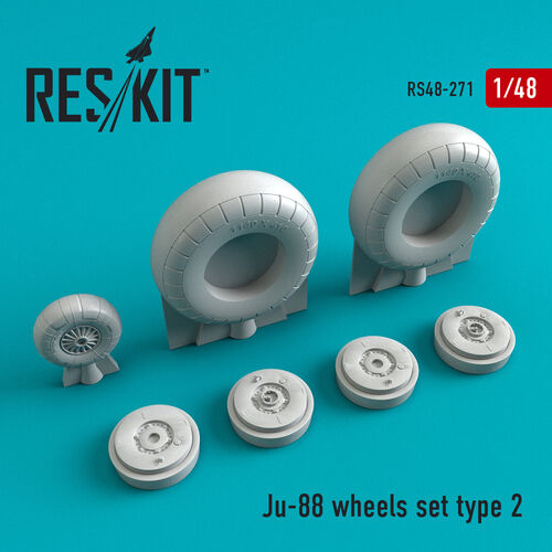 DISCONTINUED RES/KIT 48-0271 Ju-88 wheels set type 2