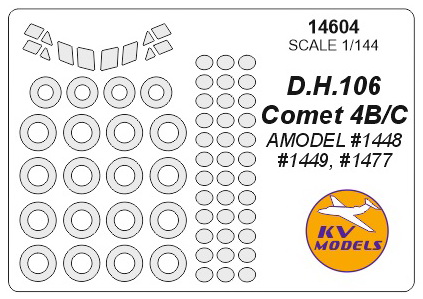 KV Models 14604 DH.106 Comet B/C (with side windows on fuselage) - (AMODEL) + wheels masks