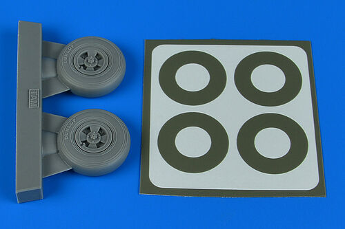 Aires 2241 Spitfire Mk.IX wheels (4-spoke) & paint masks TAMIYA