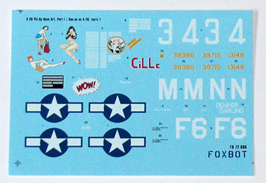 FOXBOT 72-006 Douglas A-20 Boston "Pin-Up Nose Art and Stencils" Part # 1