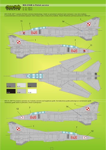 DISCONTINUED Model Maker Decals D48014 Mig-23UB in Polish Service N