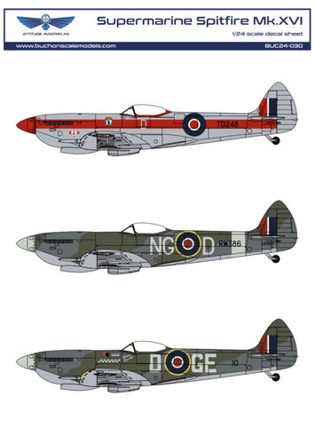 Buchon Scale Models 24030 Supermarine Spitfire Mk.XVI decals (for Airfix Mk.IXc kits)