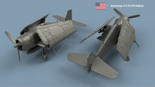 L'Arsenal 2.0 3D350320 Grumman F6F-5 FN Hellcat unfolded wings - 3D printing (5 pcs)