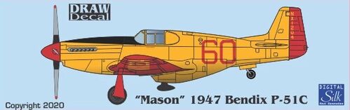 Draw Decal 48-P51-118A North American P-51 D - NX1204 (1947 Bendix Tommy Mason)