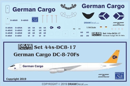 Draw Decal 44-DC8-17 Douglas DC-8-70F - German Cargo