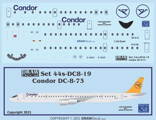 Draw Decal 44-DC8-19 Douglas DC-8-73 - Condor