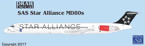 Draw Decal 44-DC9-13 McDonnell Douglas MD-80 - SAS Star Alliance