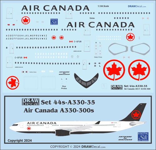 Draw Decal 44-A330-35 Airbus A330-300 - Air Canada (2017 Scheme)