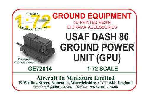 Aircraft In Miniature Ltd GE72014 Dash 86 - USAF Ground Power Unit 3D-printed