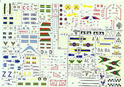 Modeldecal 101 RAF / RAAF Vampire F.3/FB.5/FB.9 / FG.1 Phantom and Tornado GR.1/F.3 Decals