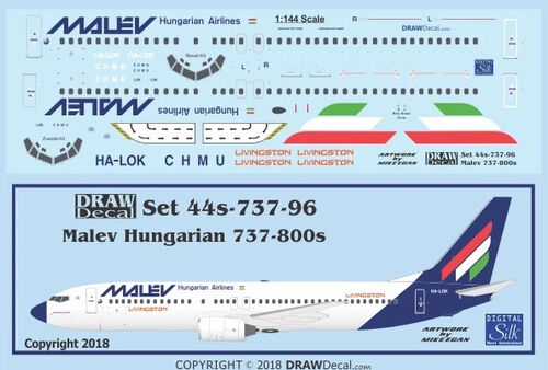 Draw Decal 44-737-96 Boeing 737-800 - Malev