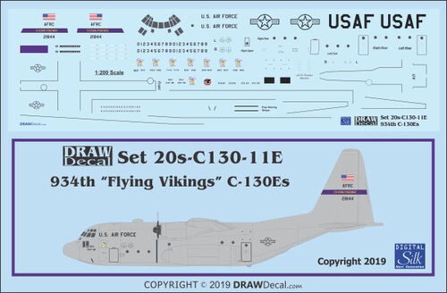 Draw Decal 20-C130-11E Lockheed C-130 E - 934th "Flying Vikings"
