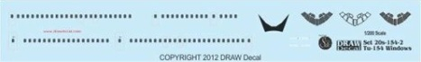 Draw Decal 20-154-2  Tu-154 - Detail Sheet, Doors, Windows and Windshield